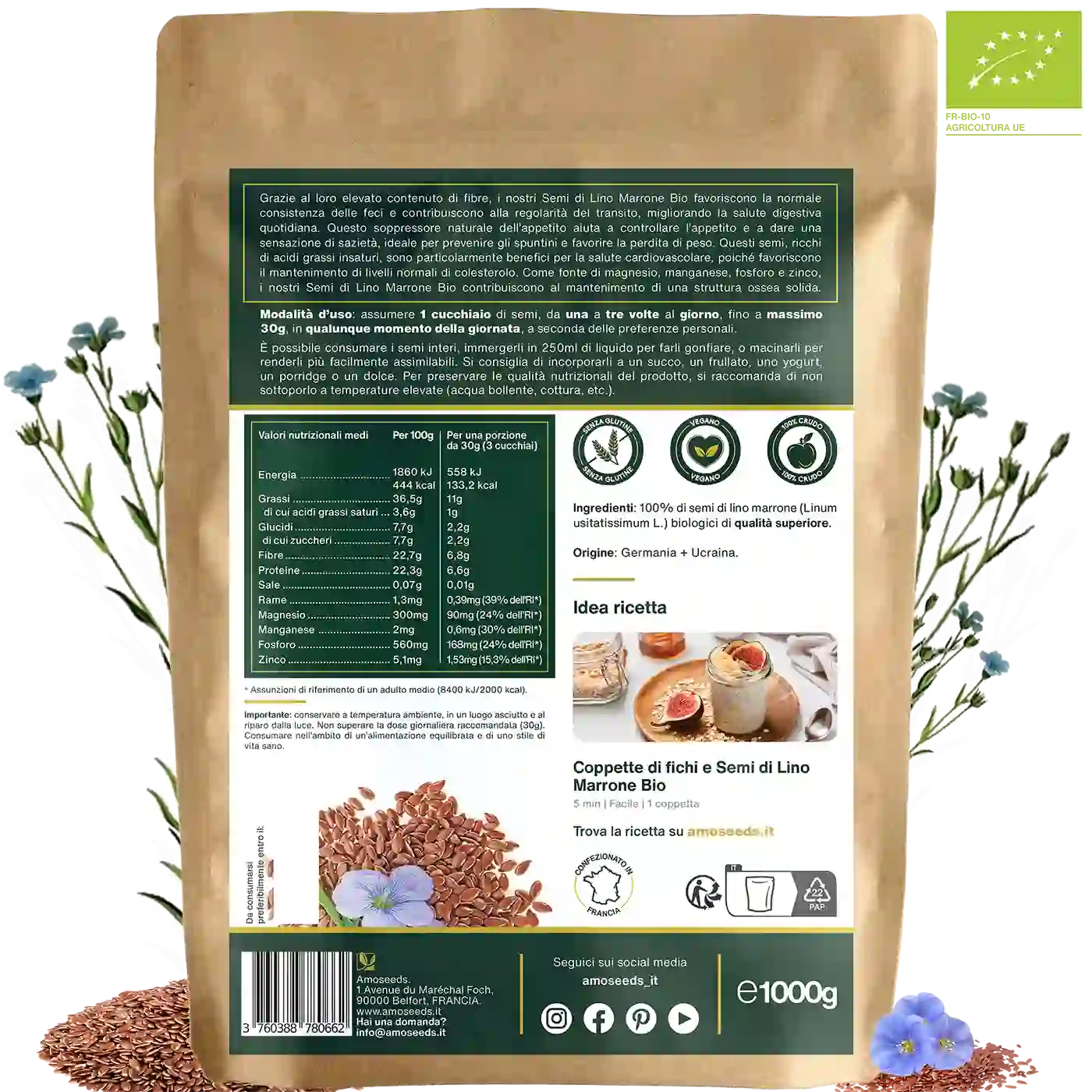 Semi di Lino Marrone Bio 1KG | Qualità Superiore – Amoseeds Italia